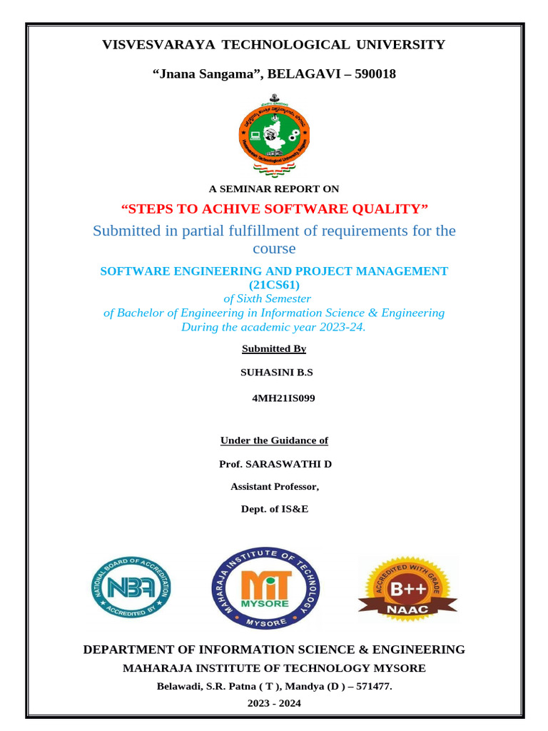 Steps to Achieve Software Quality | PDF