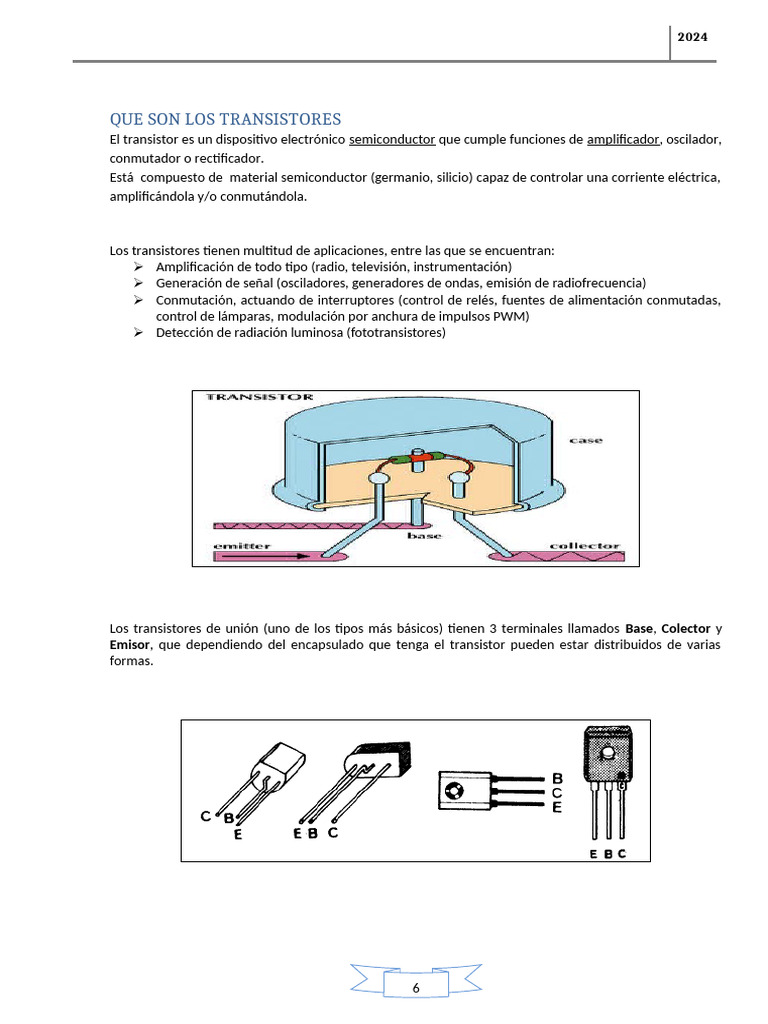 Tipos y Clases de Transistores | PDF | Condensador | Capacidad
