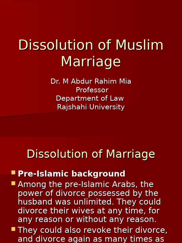 Types of Muslim Marriage Dissolution | PDF | Marriage | Divorce