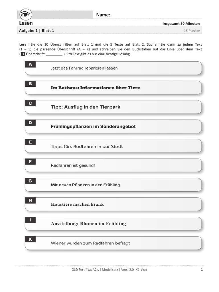 Za2 Modellsatz Schriftlich | PDF | Home & Garden