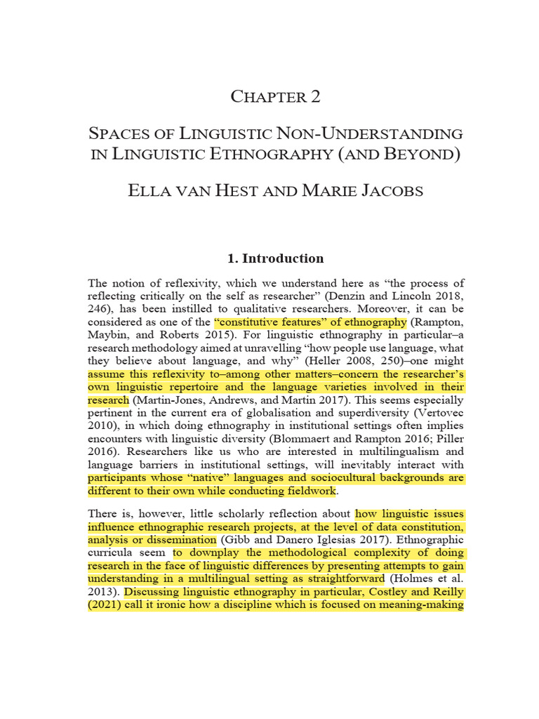 Van Hest and Jacobs (2022) | PDF | Ethnography | Linguistics