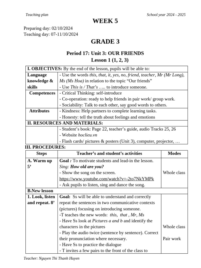 Week 5 | PDF | Teachers | Question