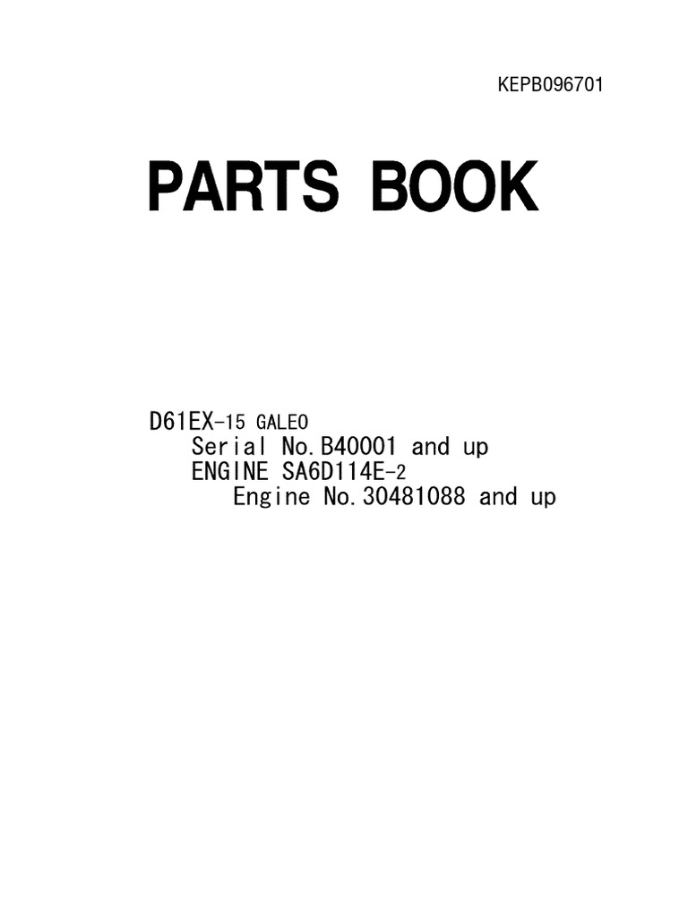 D61EX-15 Engine Parts Catalog | PDF | Pump | Window