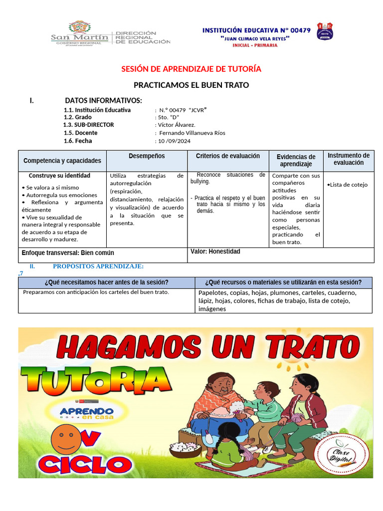 Sesion Tutoría.. El Buen Trato. Jueves 25 Agosto | PDF | Ansiedad | Acoso cibernético