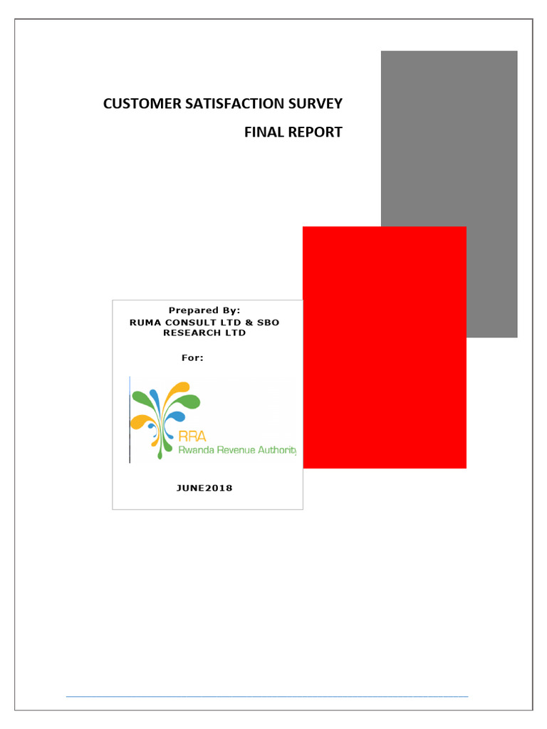 Rra Customer Satisfaction Survey Final Report of 25-06-2018 | PDF | Customer Satisfaction ...