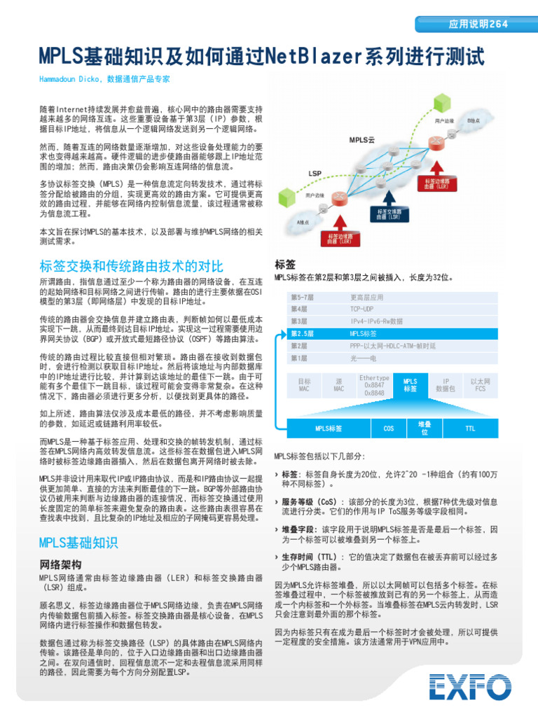 Exfo Anote264 Netblazer-Mpls-Basics-Testing Chs | PDF