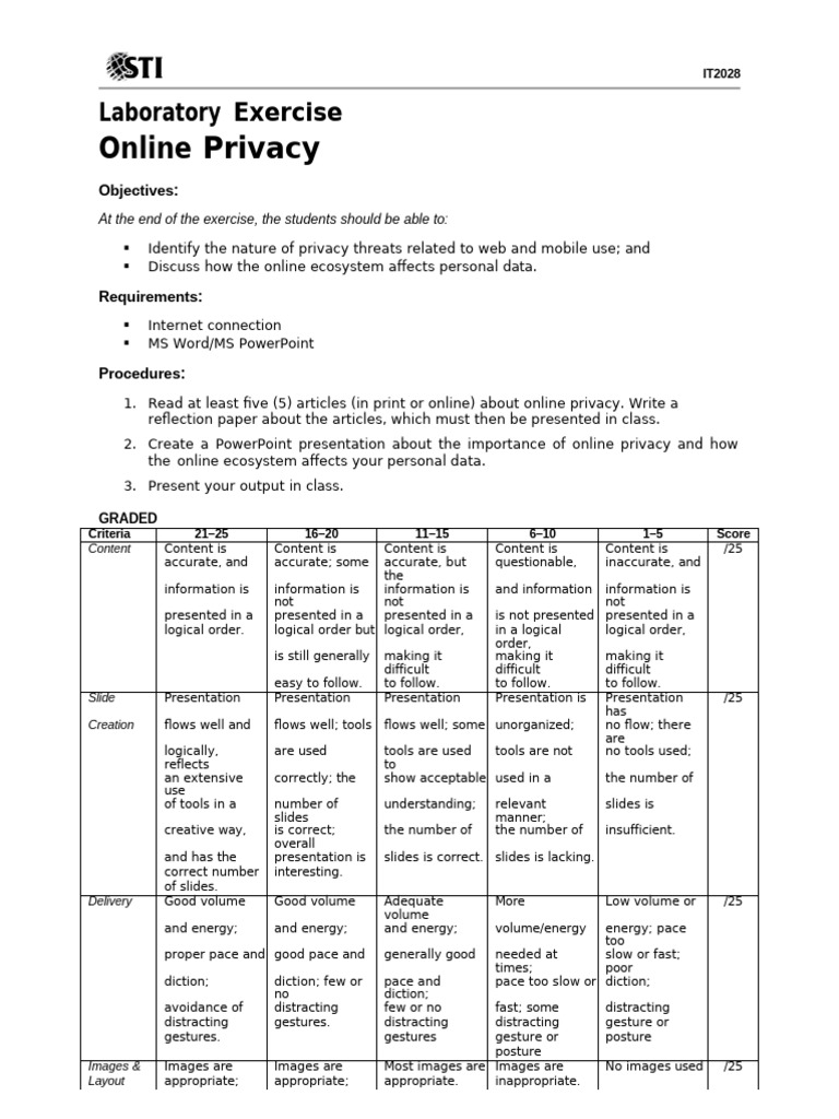 04 Laboratory Exercise 1 | PDF | Internet Privacy | Privacy