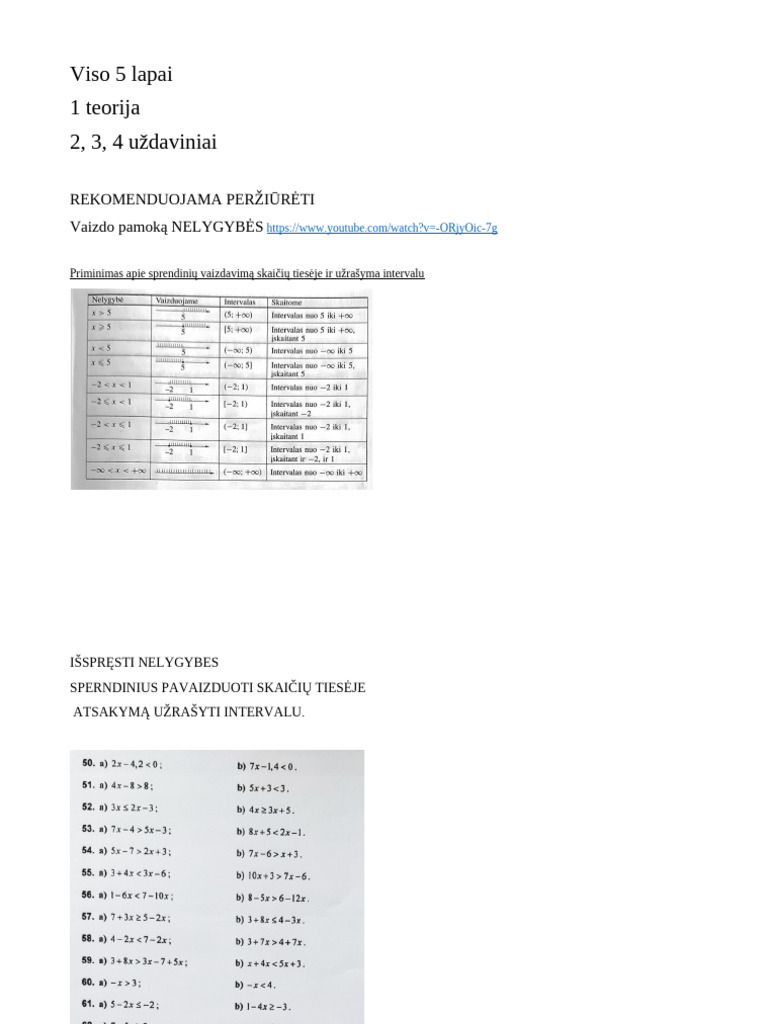 Matematikos Uzduotys Kovo 25-29 Dienoms Septintokams | PDF