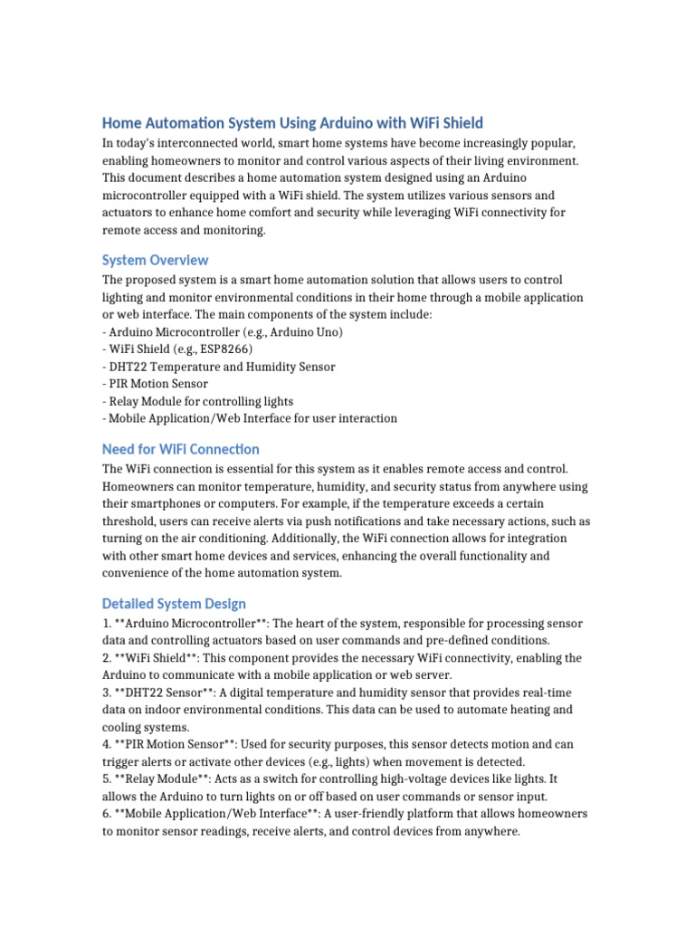 Arduino_Home_Automation_System | PDF | Home Automation | Arduino