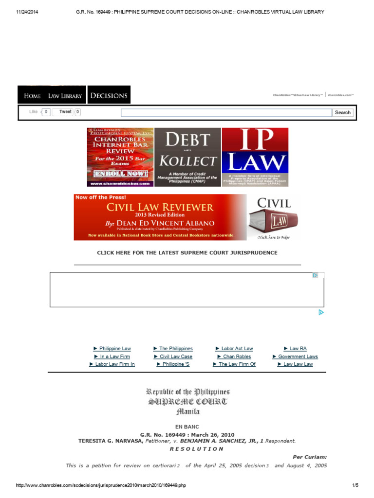 Teresita G. Narvasa B. Benjamin A. Sanchez Jr. | PDF | Sexual Harassment | Complaint