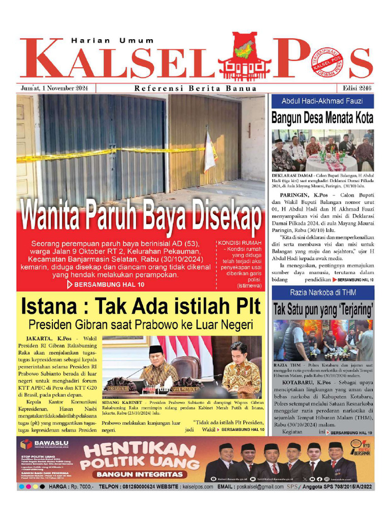 Epaper Kalsel Pos - Jum'at, 1 November 2024 | PDF
