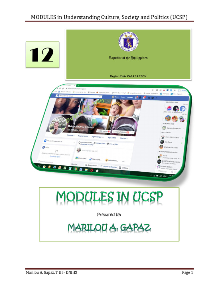 Modules in Ucsp | PDF | Anthropology | Sociology