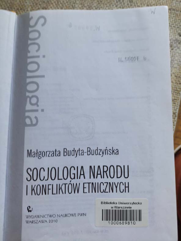 SOCJOLOGIA NARODU I KONFLIKTÃ - W ETNICZNYCH R. 2 | PDF