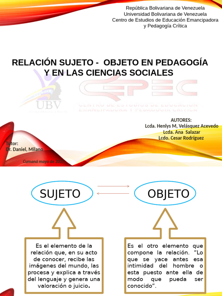 Relación Sujeto-Objeto en Pedagogía | PDF | Conocimiento | Epistemología