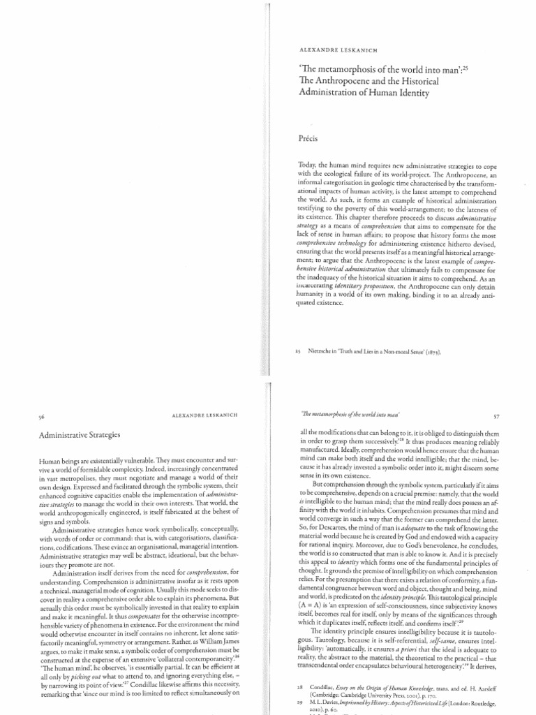 The Metamorphosis of The World Into Man | PDF