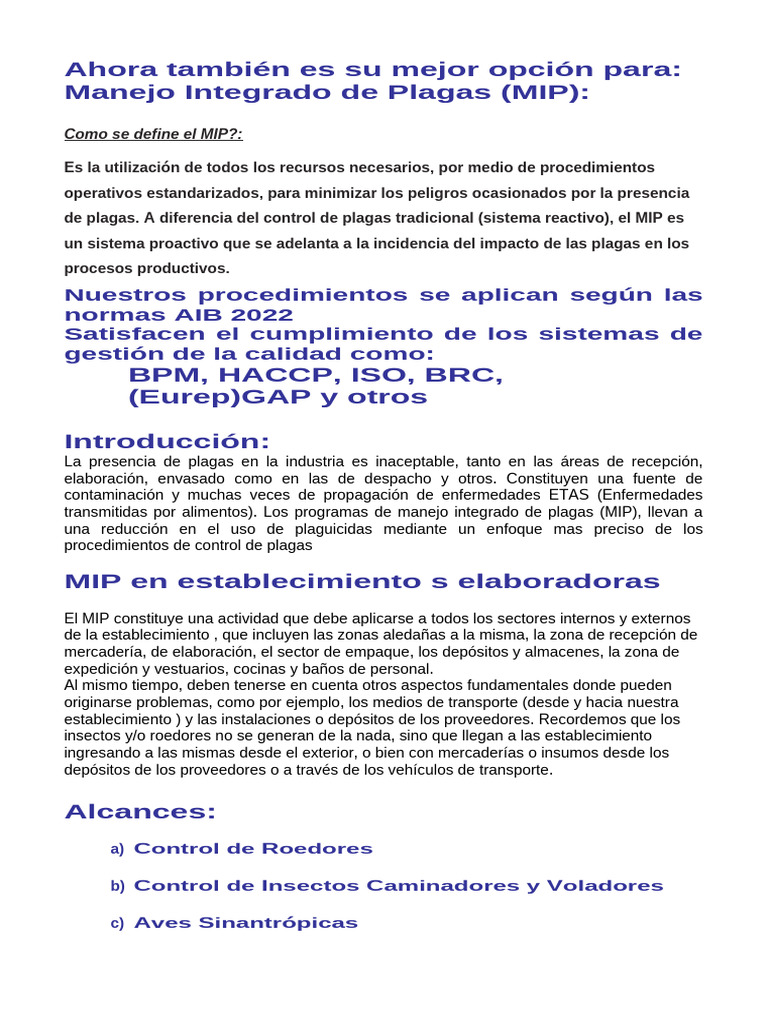 Folleto MIP | PDF | Plaga (organismo) | Insecticida