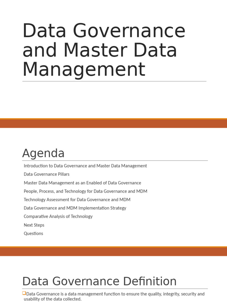 Data Governance and Master Data Management v1.0 | PDF | Governance | Data