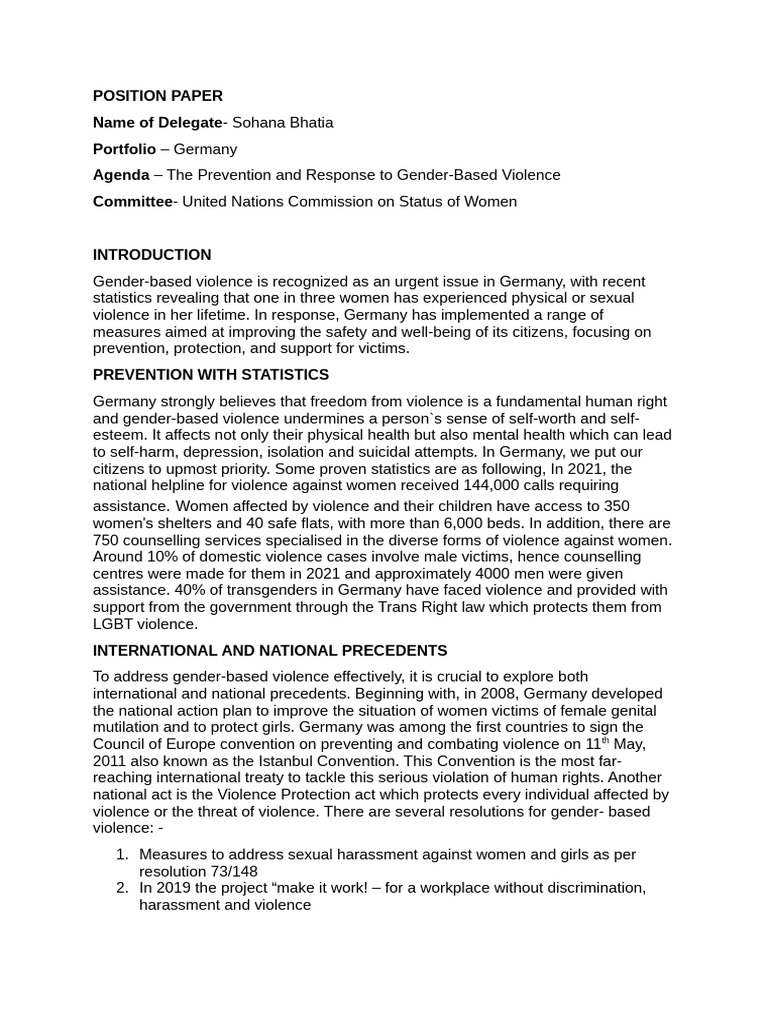 Shiv Nadar 2024-25 Position Paper | PDF | Violence | LGBTQIA+ Studies