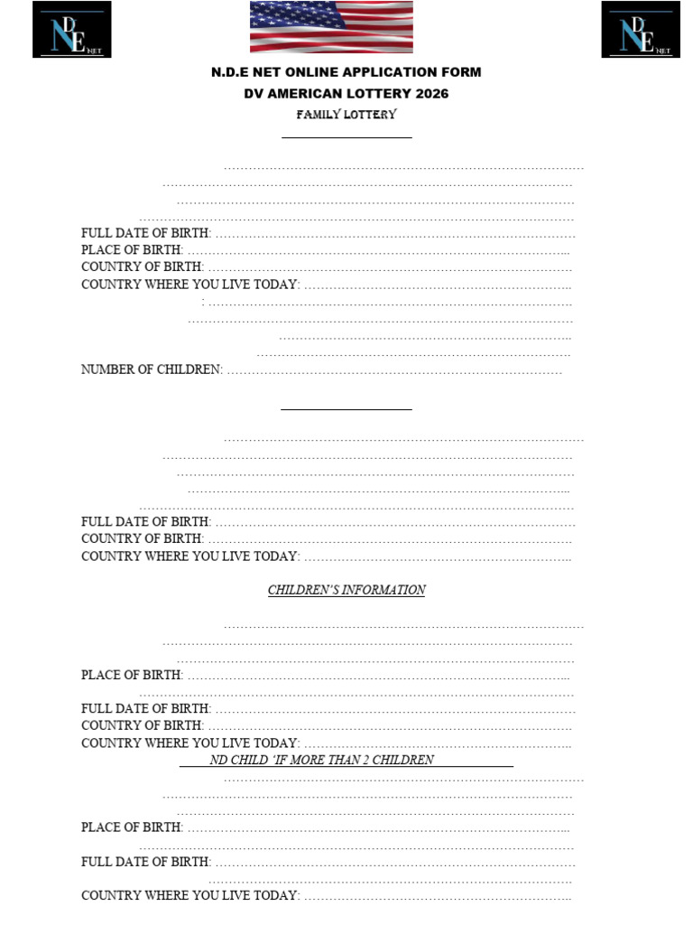 DV Lottery 2026 Form | PDF | Games & Activities