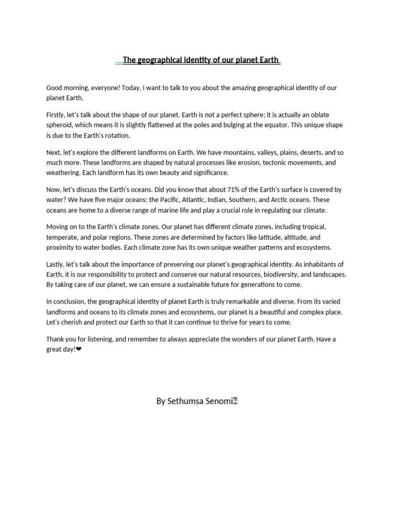 The Geography Essay | PDF