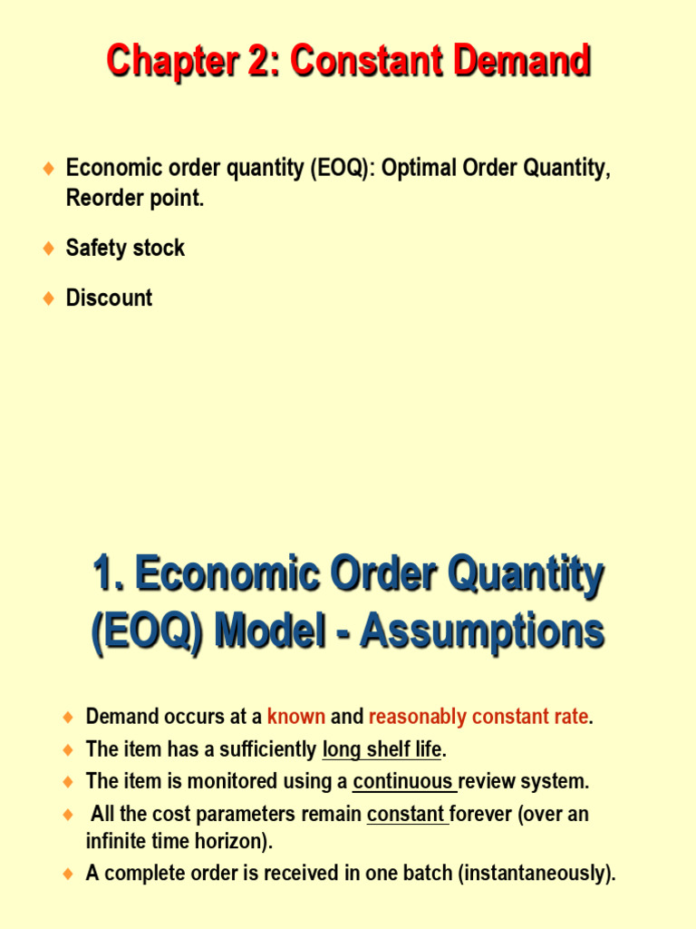 Chapter 2st - Single Item - Demand Varying at Approximate Level | PDF ...