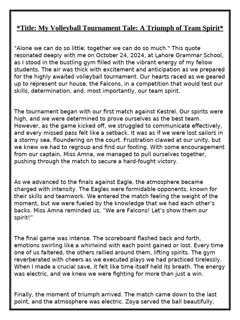 Personal Narrative Writing | PDF | Sports & Recreation