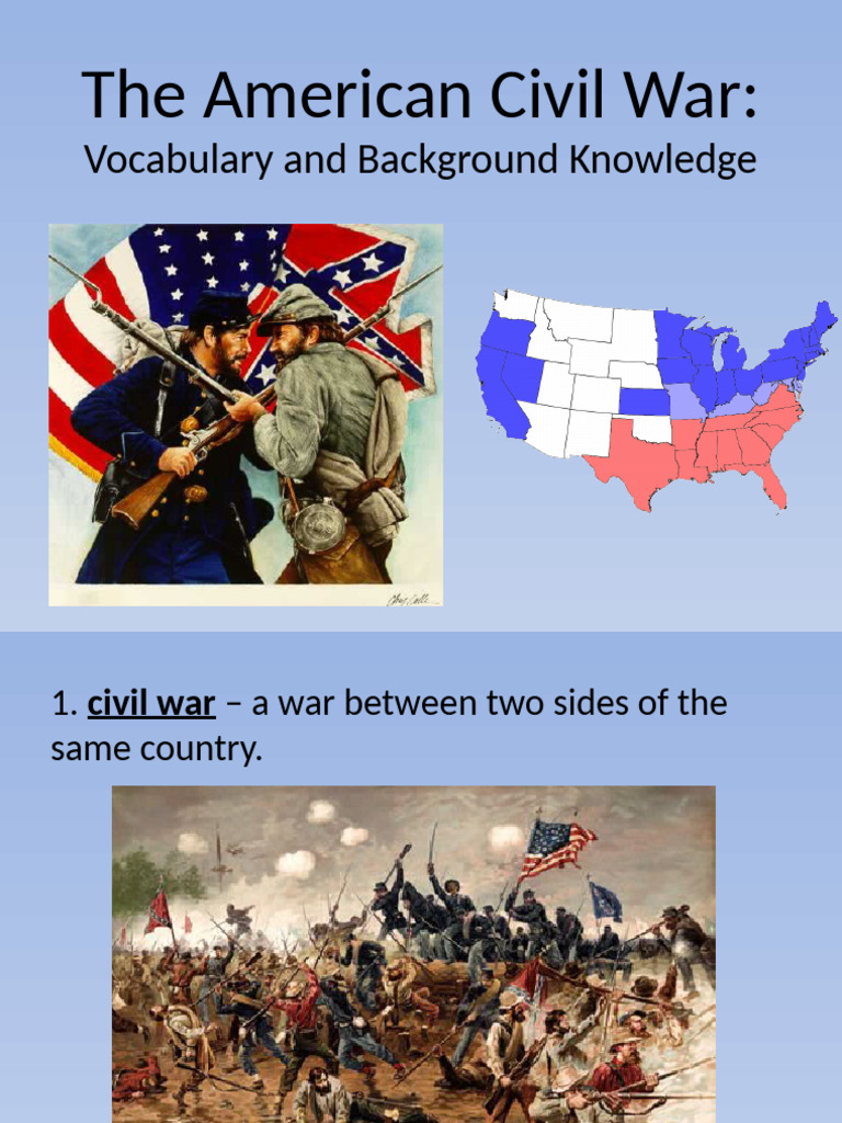 The American Civil War Vocabulary and Background Knowledge | PDF | History