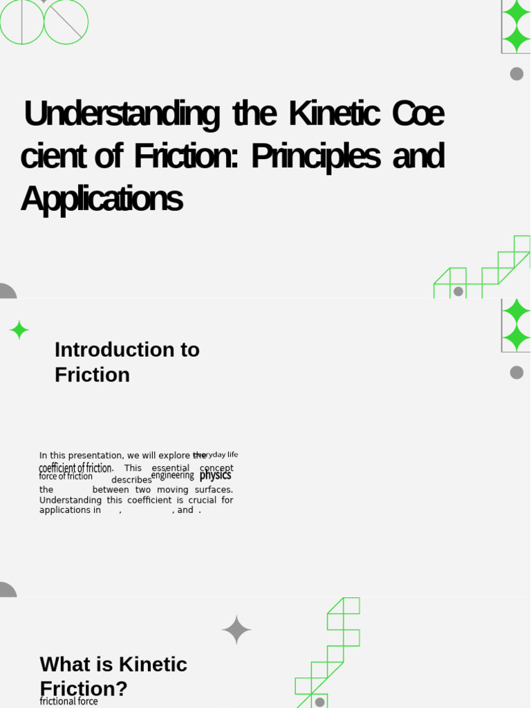 Slidesgo Understanding the Kinetic Coefficient of Friction Principles ...