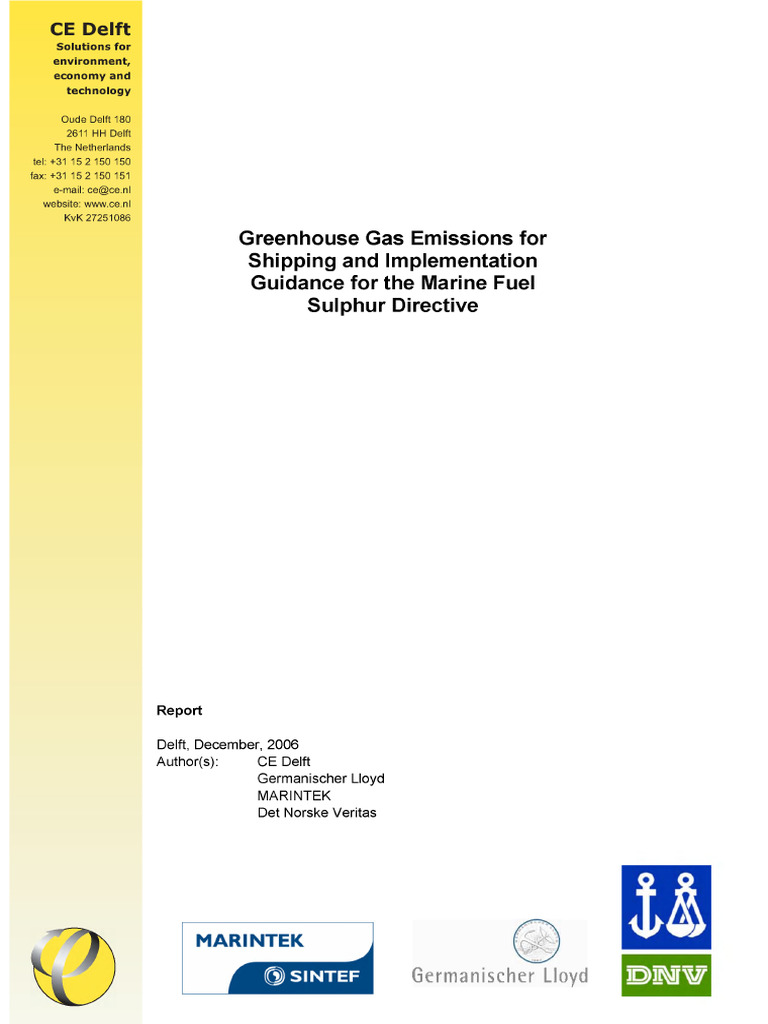 Greenhouse Gas Emissions For Shipping and Implementation Guidance For ...