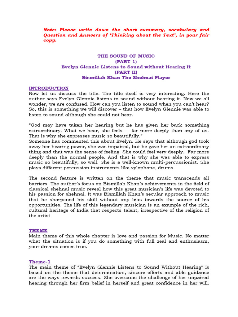Summary of The Sound of Music Parts 1 & 2 | PDF