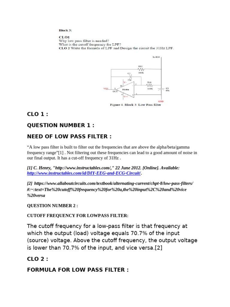 Low-Pass Filter Basics & Formulas | PDF | Technology & Engineering