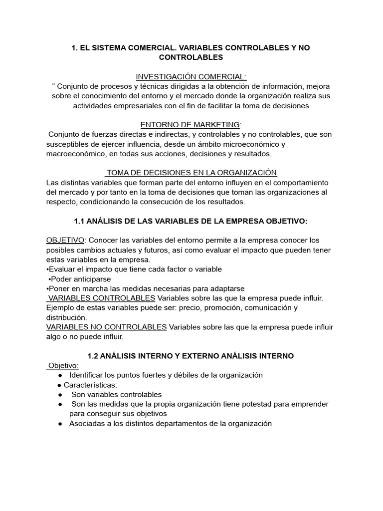 Resumen Tema 1 Inv Com | PDF | Mercado (economía) | Marketing