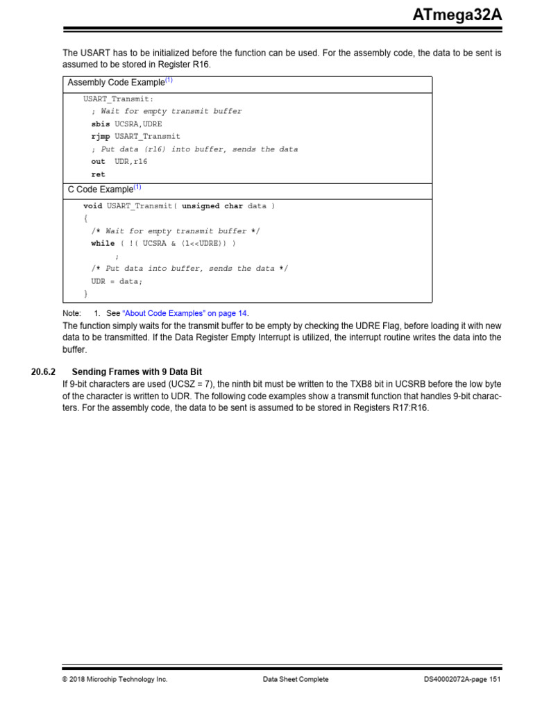ATmega32A USART Transmission Guide | PDF | Computer Programming | Computing