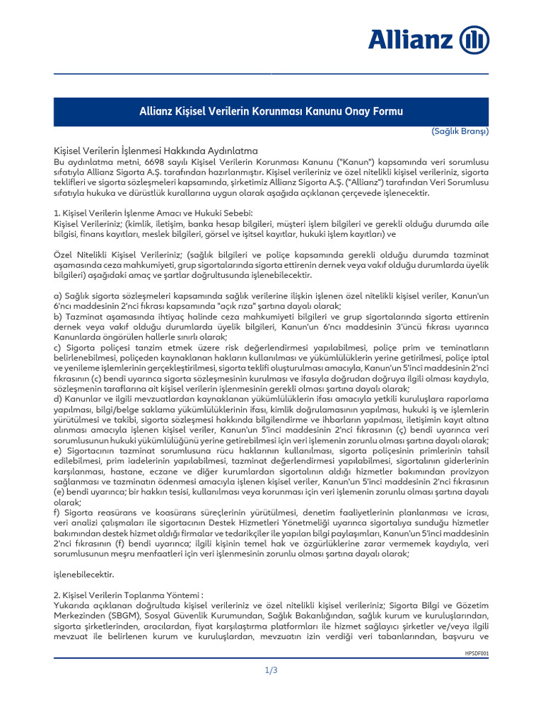 KVKK Onay Formu | PDF