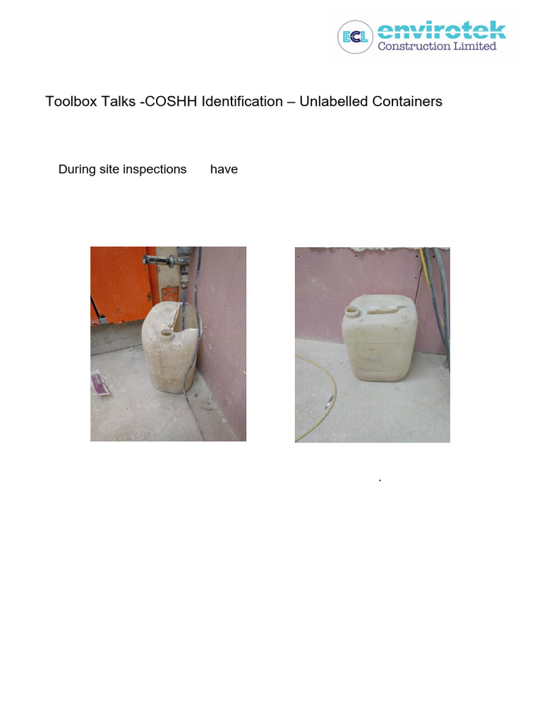 COSHH Safety: Label Your Containers | PDF | Philosophy | Foreign ...