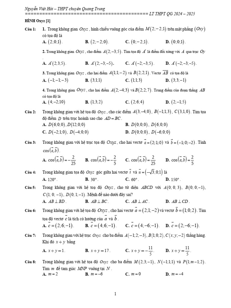 Hinh Oxyz (1) (12-10-2024) | PDF