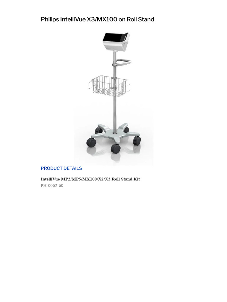 GCX Datasheet Philips Intellivue X3 Mx100 On Roll Stand 20241105 | PDF ...