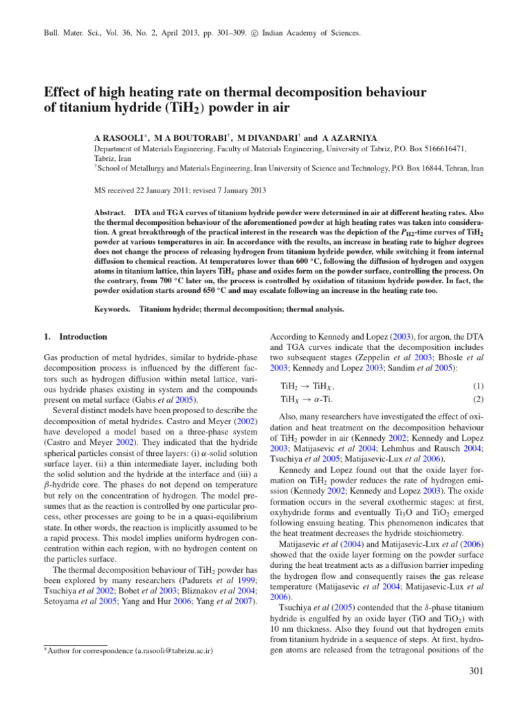 TGA DSC | PDF | Gases | Hydrogen
