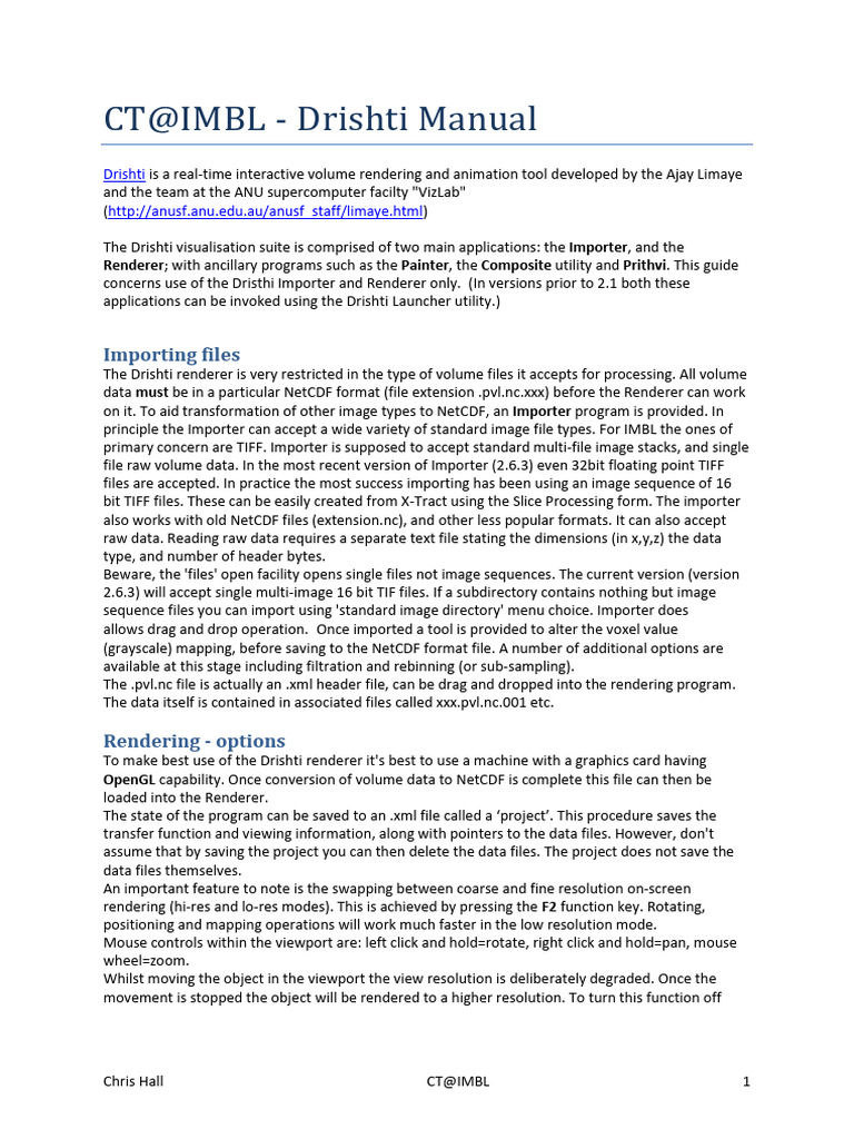 Drishti - User Manual Draft 2.1 | PDF | Voxel | Rendering (Computer ...