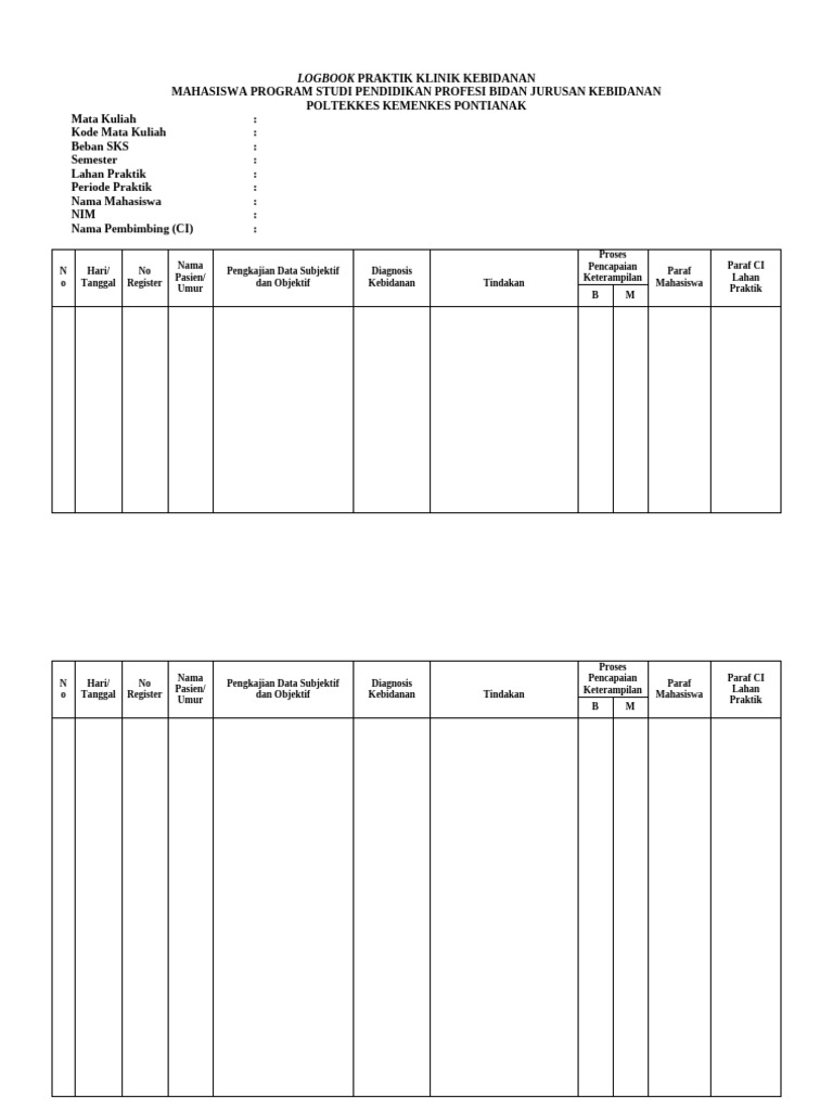 Logbook Profesi | PDF