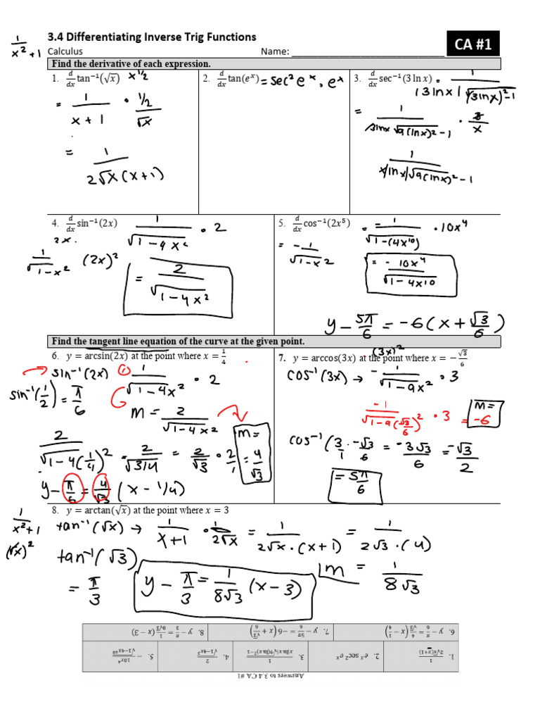 Calc 3.4 Ca1 | PDF | Teaching Methods & Materials | Science & Mathematics