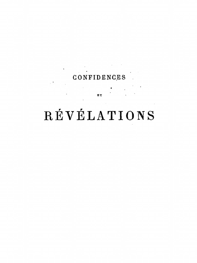 Confidences Et Révelations | PDF