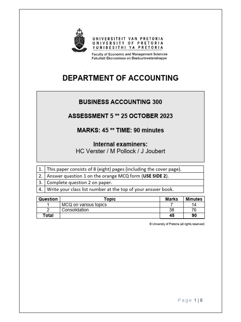 BAC 300 A5 Question Paper | PDF | Deferred Tax | Depreciation