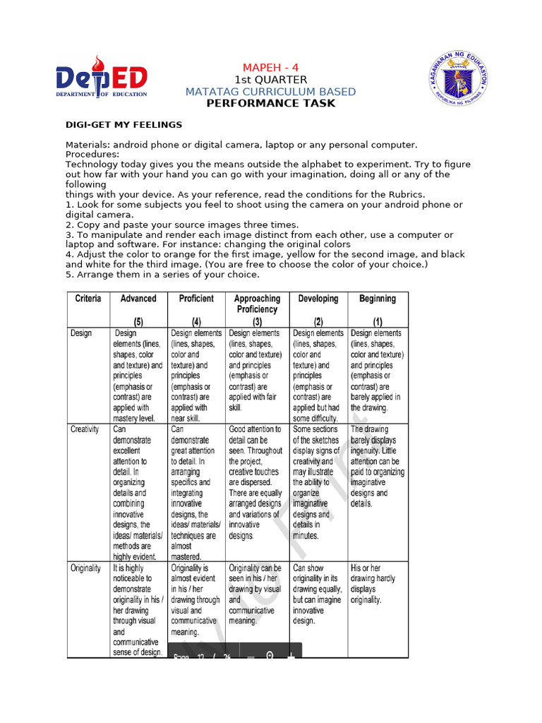 Performance Mapeh 6 | PDF