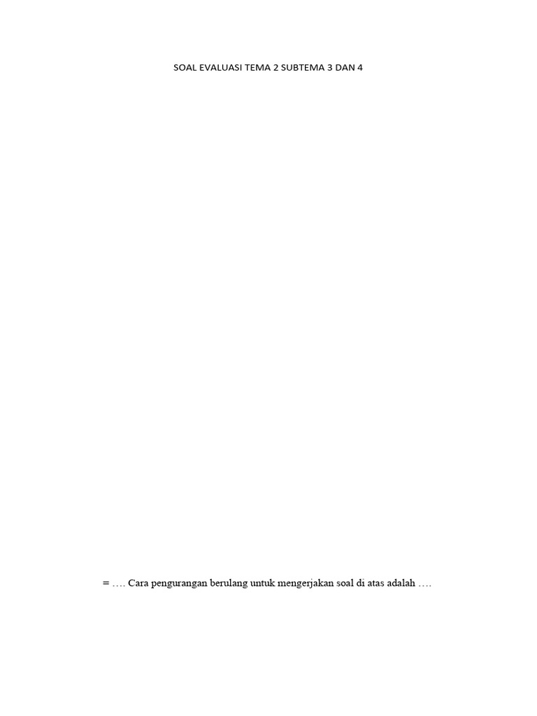 Ulangan Tema 2 Sub3 Dan 4 | PDF