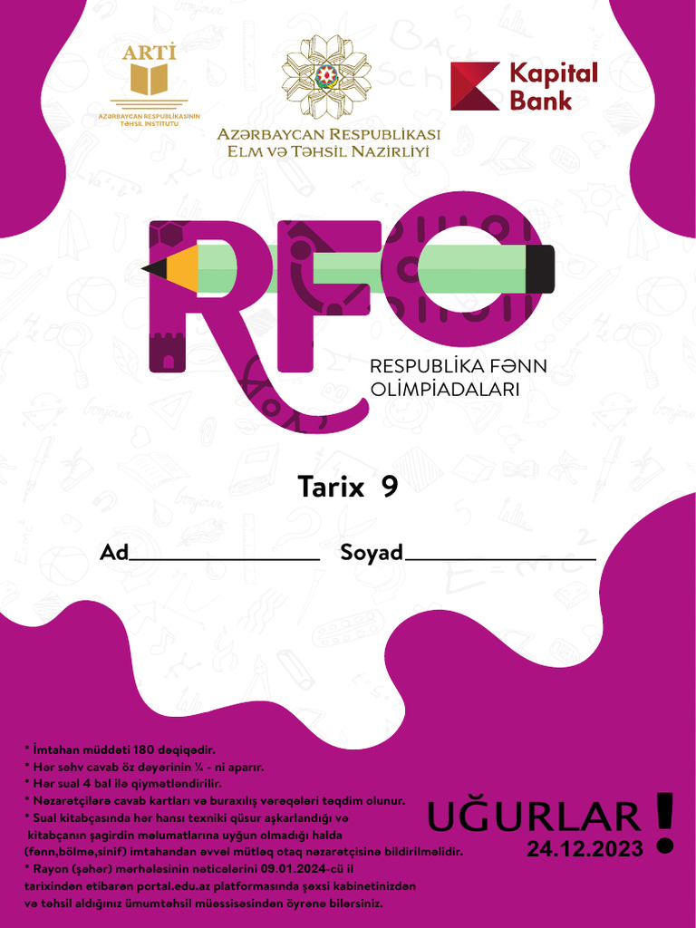 RFO Tarix 9-Cu Sinif, 2023 | PDF