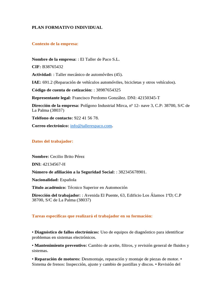 Plan Formativo Individual | PDF | Finanzas y dinero | Tecnología