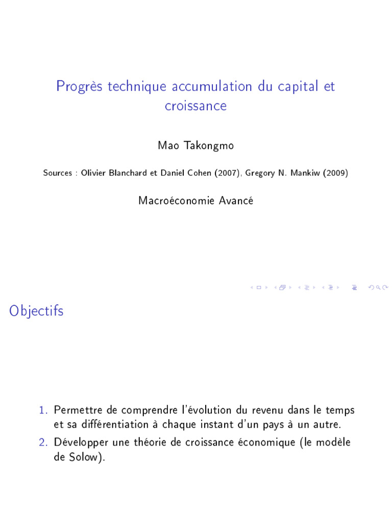 Modèle de Solow : Croissance et Capital | PDF | Croissance économique ...
