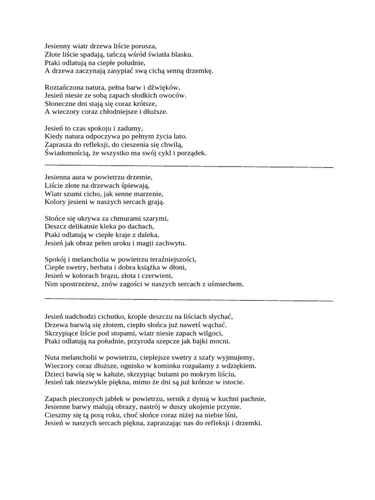 Jesienny Wiatr Drzewa Liście Porusza | PDF