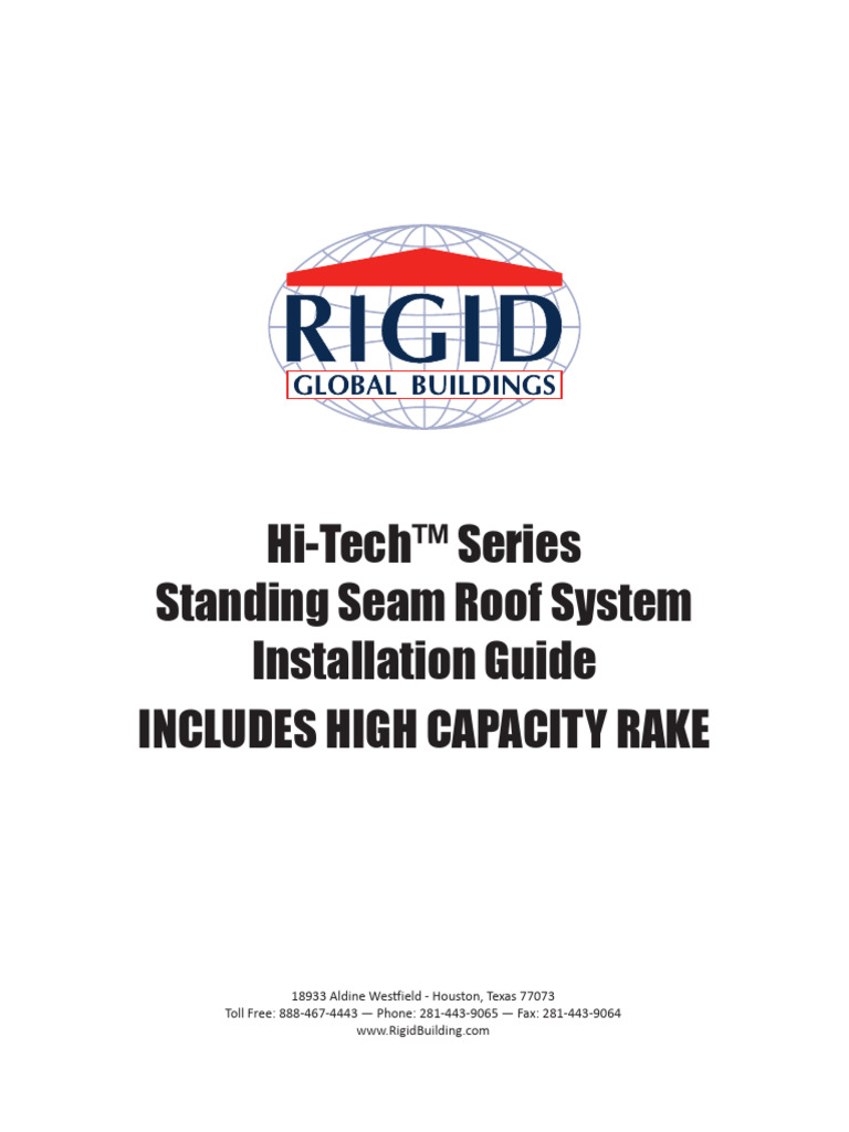 Hi-Tech Roof System Installation Guide | PDF | Roof | Engineering Tolerance